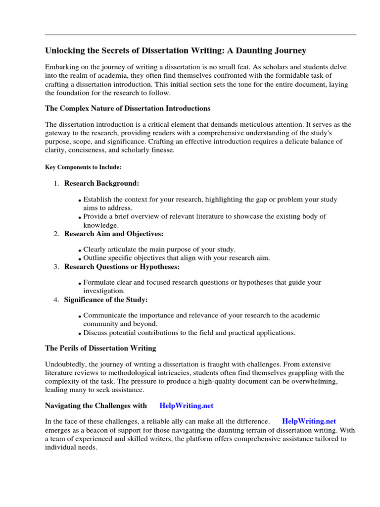 What To Include in My Dissertation Introduction | PDF | Thesis ...