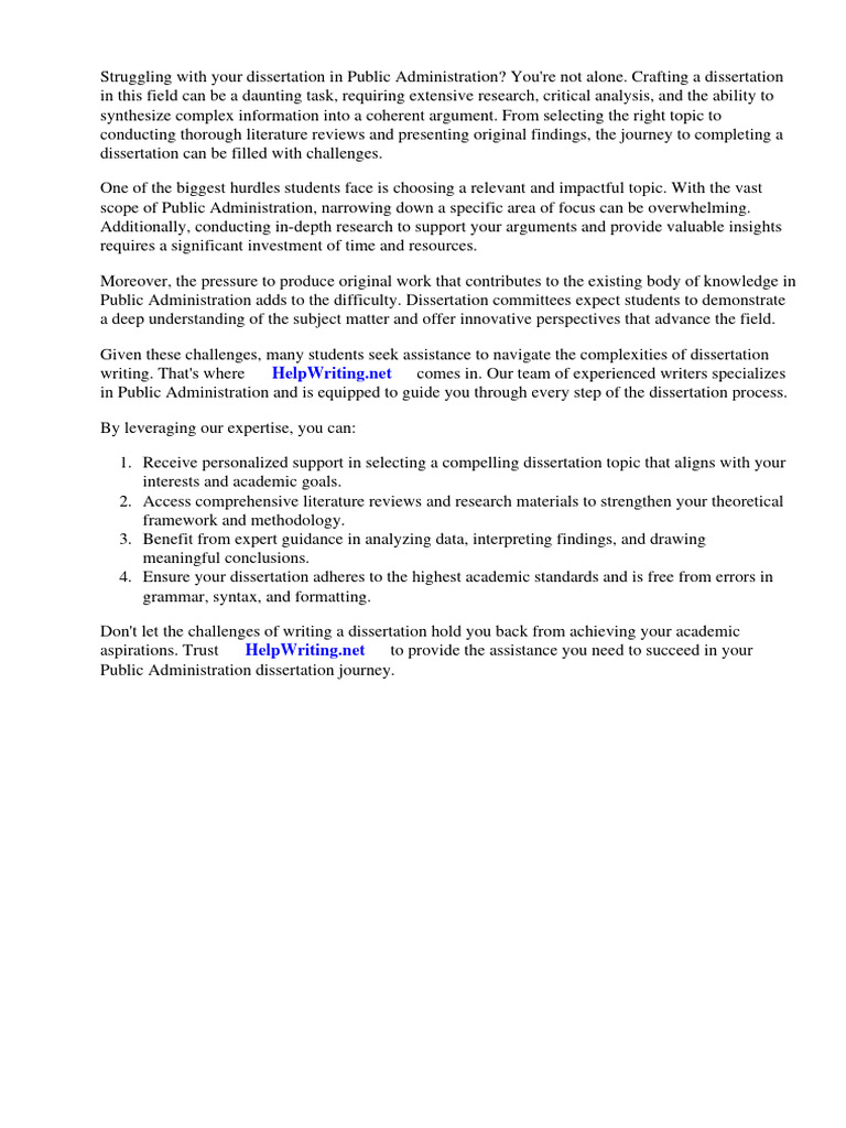 Dissertation Topics in Public Administration | PDF | Public ...