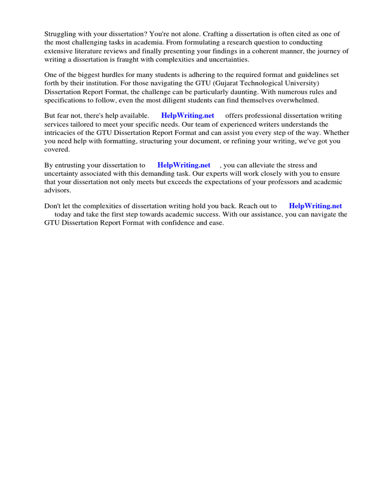 Gtu Dissertation Report Format | PDF | Thesis | Small And Medium Sized ...