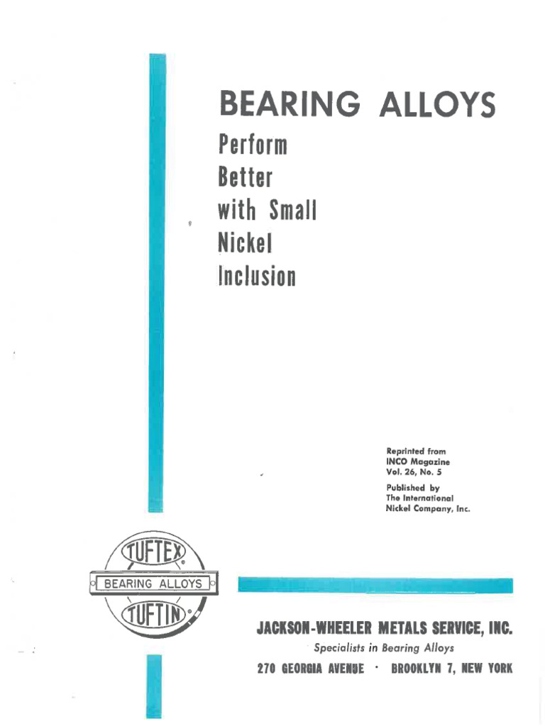 Nickel Bearing Alloys Data Sheet | PDF