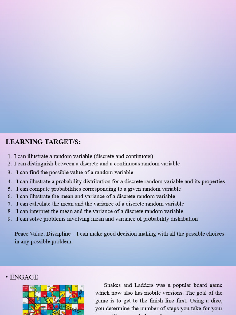 STAT Lesson1 Random Variables | PDF | Probability Distribution | Random Variable