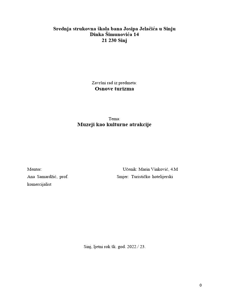 Osnove Turizma | PDF