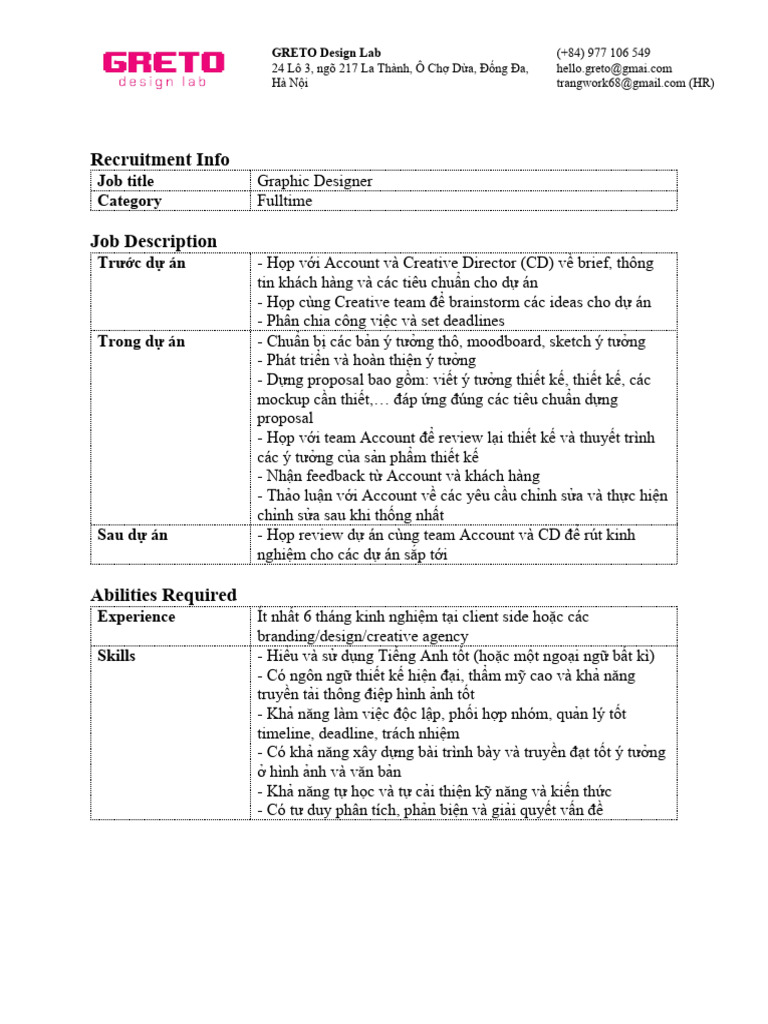 GRETO Design Lab Graphic Design | PDF