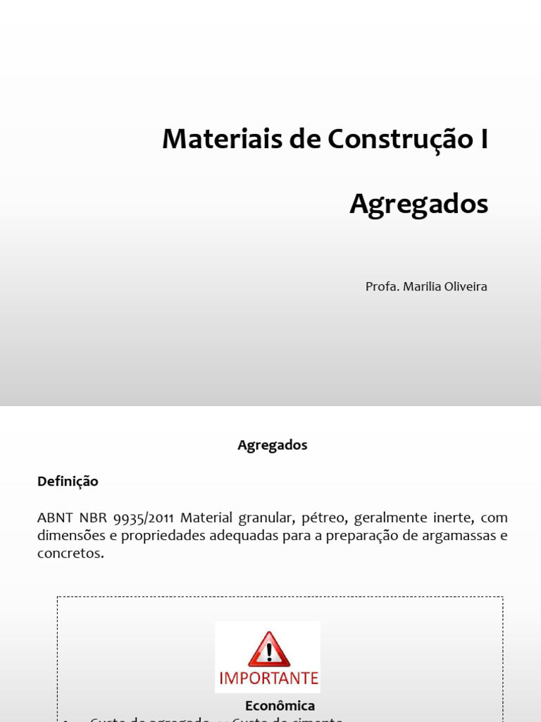 Aula 11 Agregados Pdf Areia Rochas Geologia