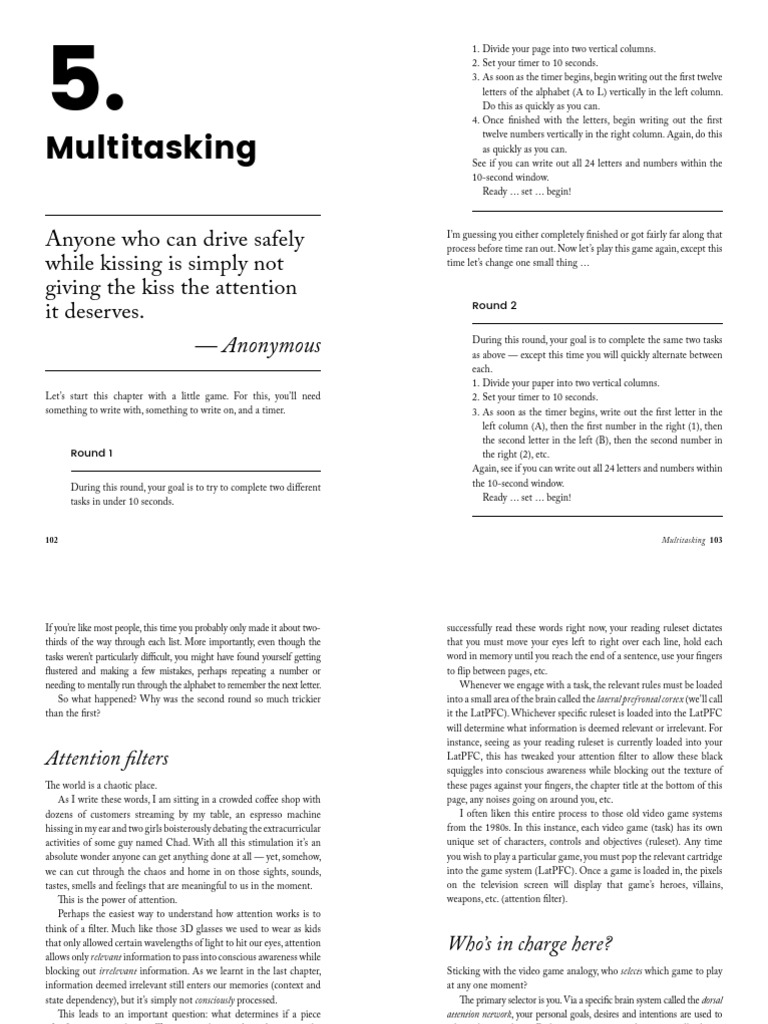 Chapter 5 Multitasking | PDF | Attention | Learning