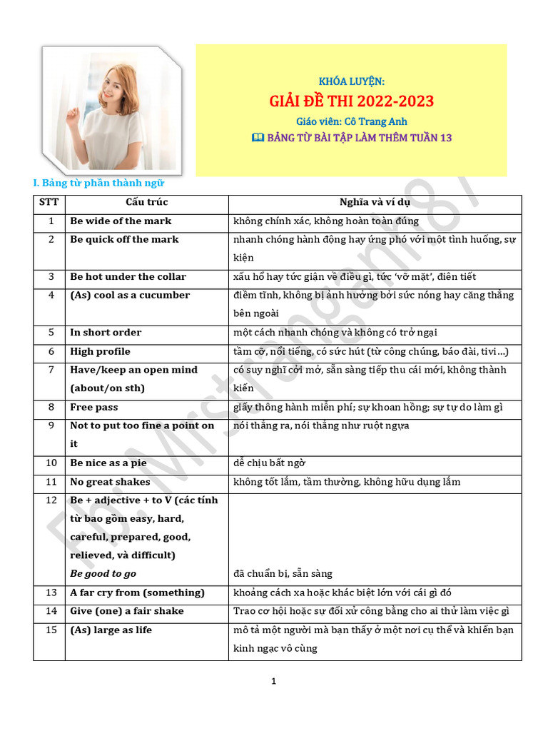 (GD2023) Bang Tu Bai Tap Lam Them Tuan 13 9739928 4192023104858PM | PDF