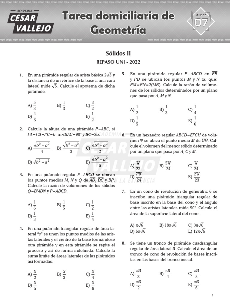 G - RUNI - Dom - Sem 07 | PDF | Geometria clasica | Geometría euclidiana