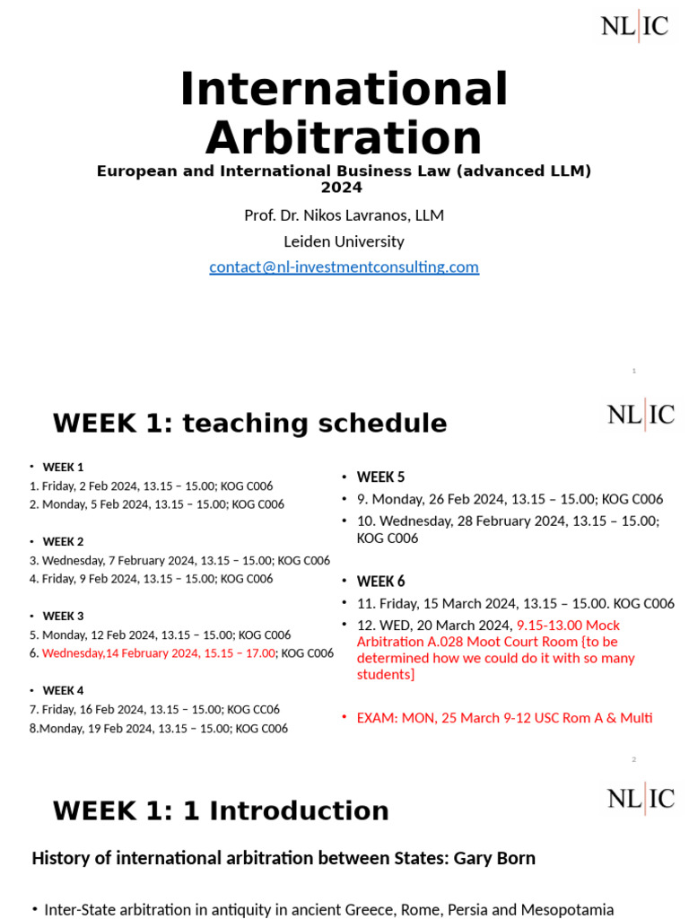 Week1 2 | PDF | Arbitration | Arbitration Clause