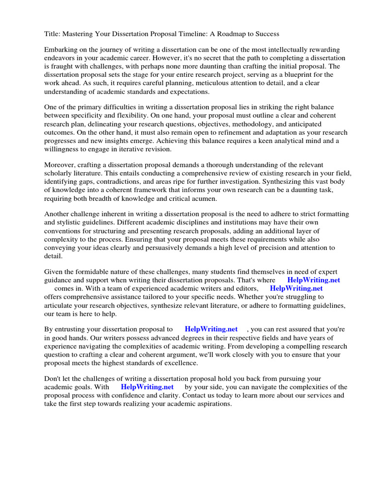 Sample Dissertation Proposal Timeline | PDF | Thesis | Methodology