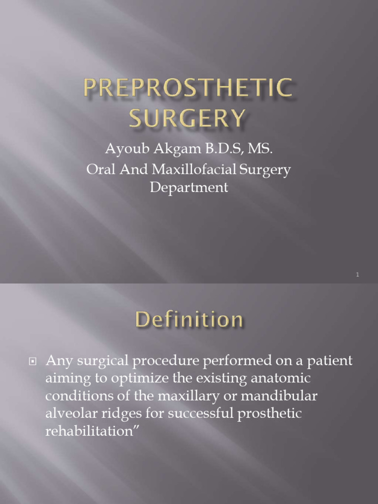 Pre-Prosthetic Oral Surgery Techniques | PDF | Medical Specialties ...
