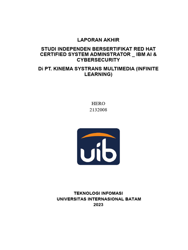 Laporan Akhir - (Magang - Studi Independen Bersertifikat) - (HERO) - (2132008) - (STUDI ...