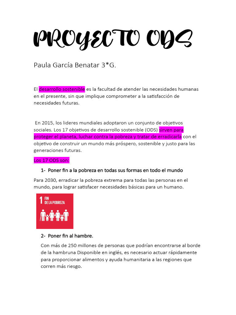 Proyecto Od1 | PDF | Sustentabilidad | Desarrollo sostenible