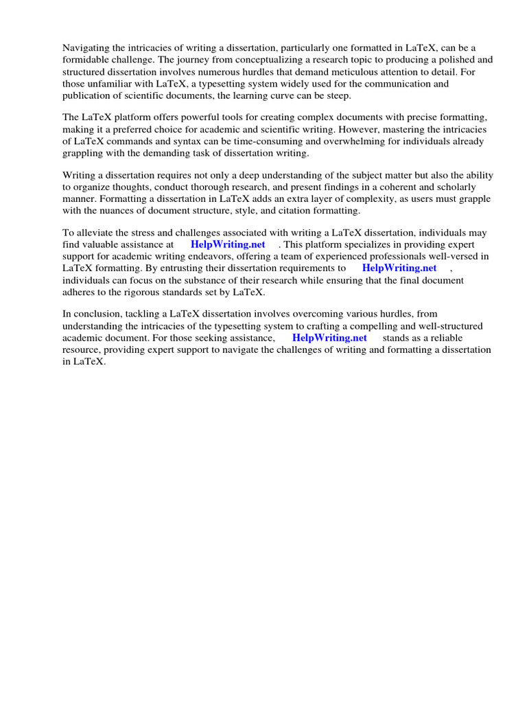 Latex Dissertation Pdf Thesis Apa Style