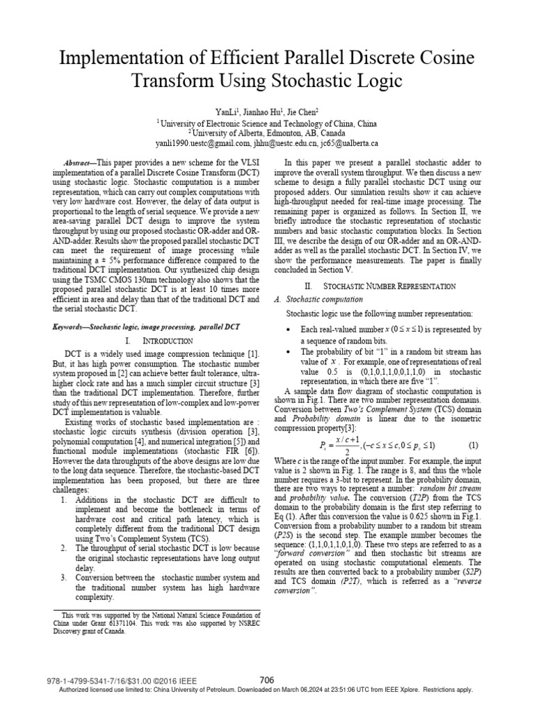 Implementation of Efficient Parallel Discrete Cosine Transform Using ... Implementation of Efficient Parallel Discrete Cosine Transform Using ...