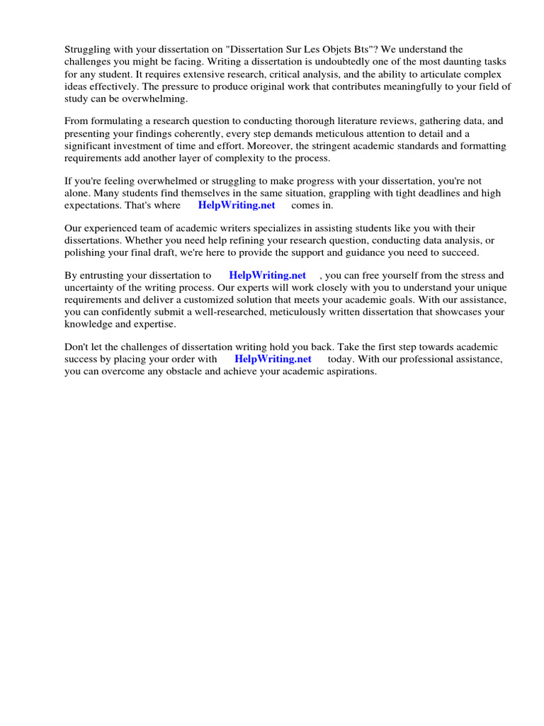Dissertation Sur Les Objets Bts | PDF | Thesis | Expert