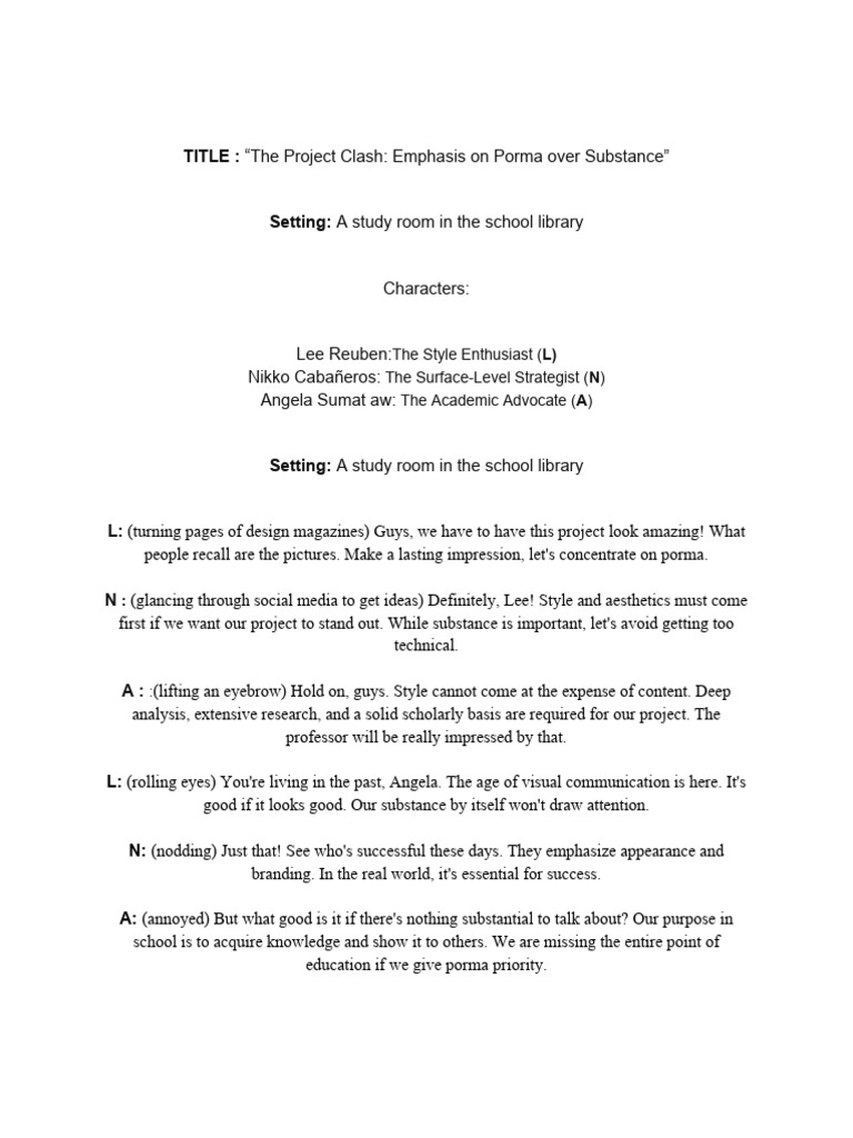 Role Play Script Final Pdf Communication Human Communication