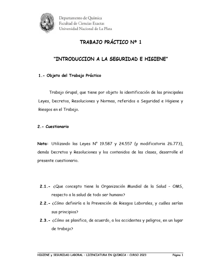 Seguridad e Higiene en Química | PDF | Seguridad y salud ocupacional