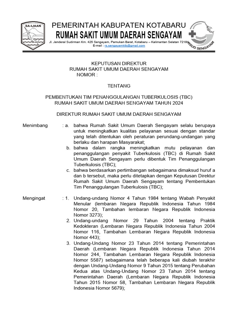 SK Pembentukan Tim TB | PDF