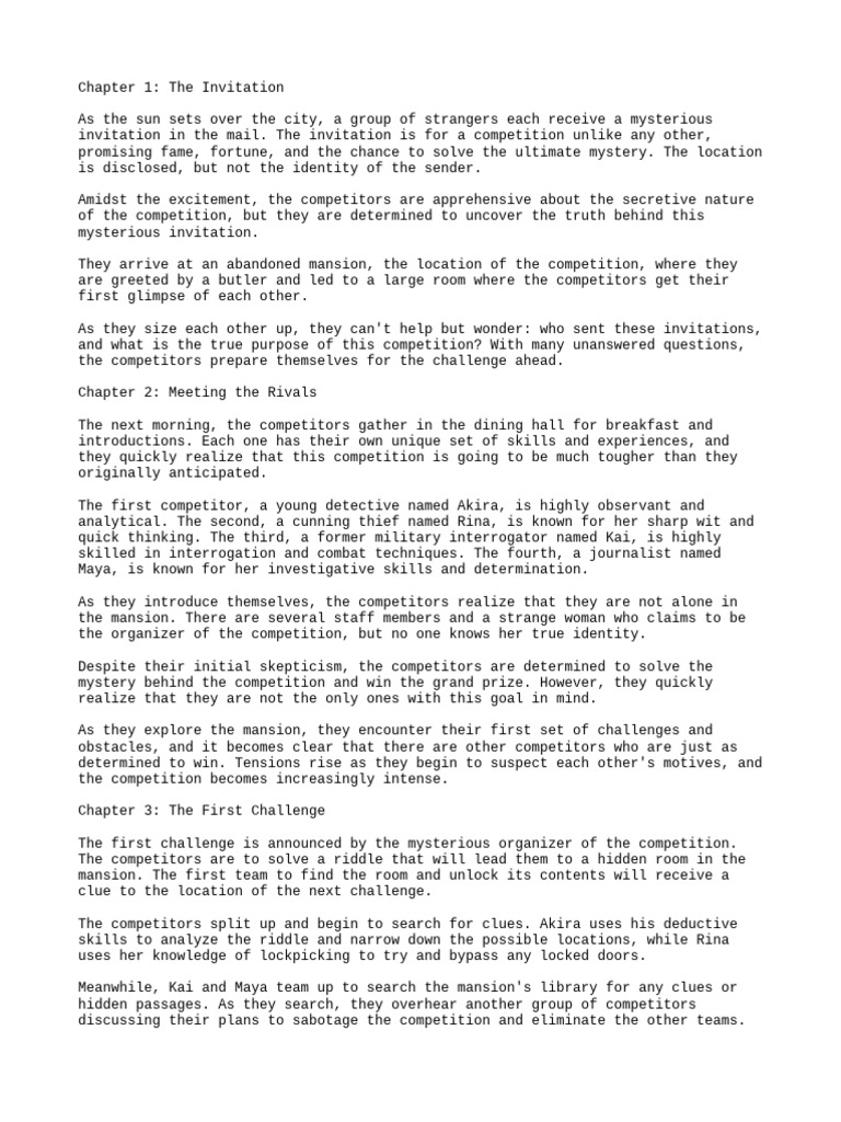 The Clue Competition | PDF