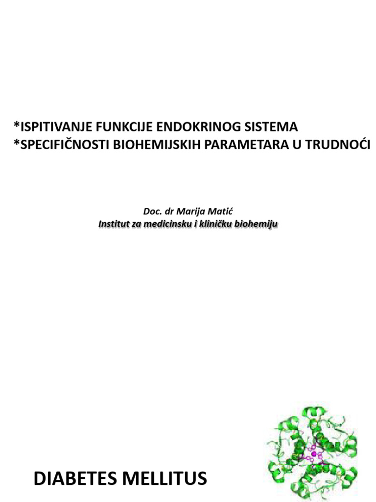 Ispitivanje Funkcije Endokrinog Sistema I Biohem Spec U Trudnoci Klinicka Biohem | PDF