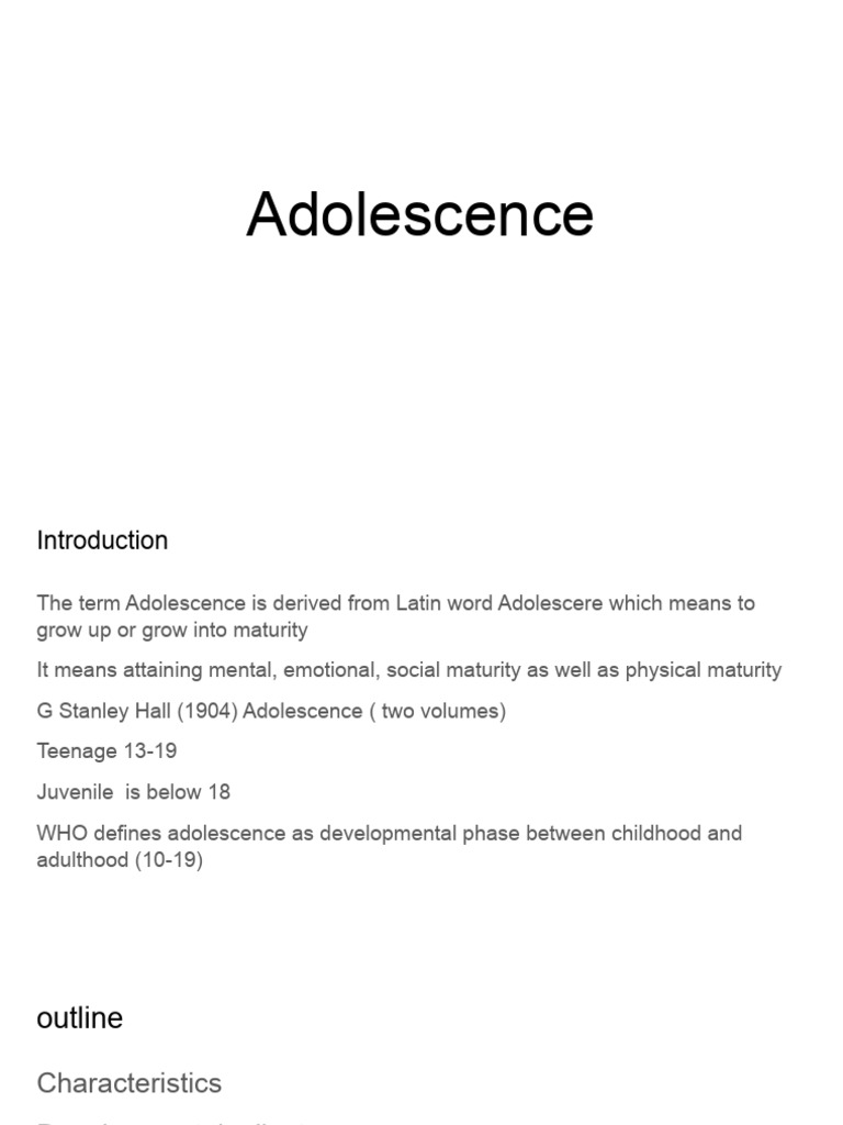 Adolescence | PDF | Adolescence | Mental Disorder