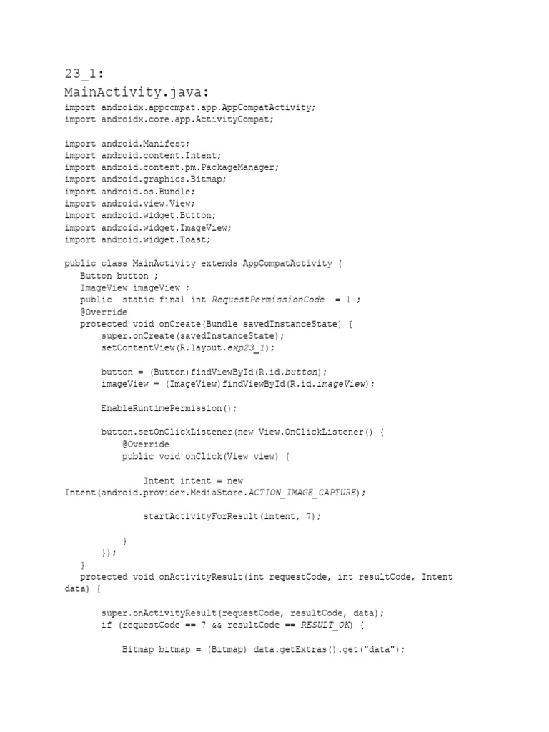 Exp 23 | PDF | Android (Operating System) | Parameter (Computer Programming)