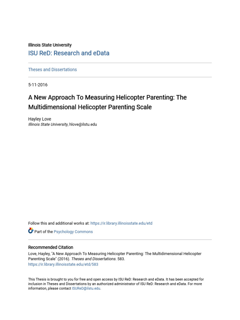 Multidimensional Helicopter Parenting Scale | PDF | Parenting ...
