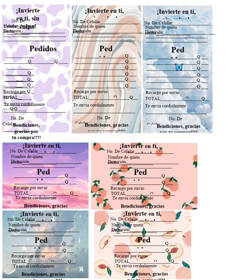 Pedidos Ped Idos Ped Idos: ¡Invierte en Tí, Sin Culpa! ¡Invierte en Tí, Sin Culpa! ¡Invierte en ...