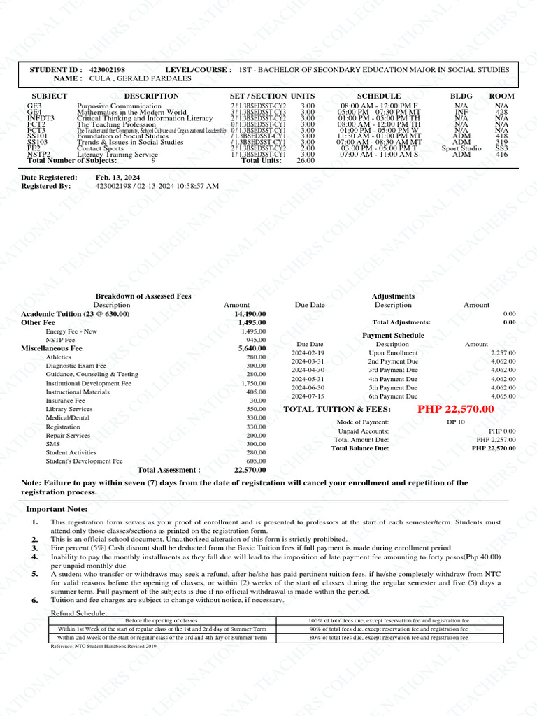 Total Tuition & Fees | PDF