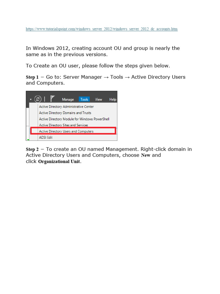Server 2012 Tutorials Point | PDF