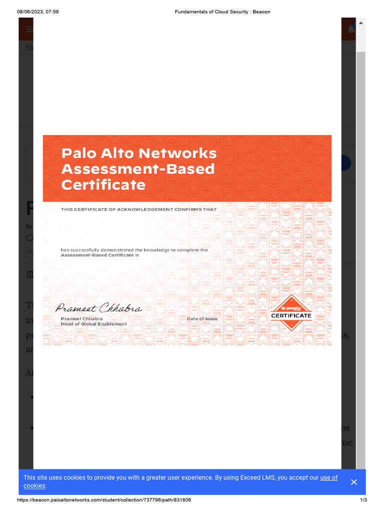 Fundamentals of Cloud Security _ Beacon | PDF | Cloud Computing | Security