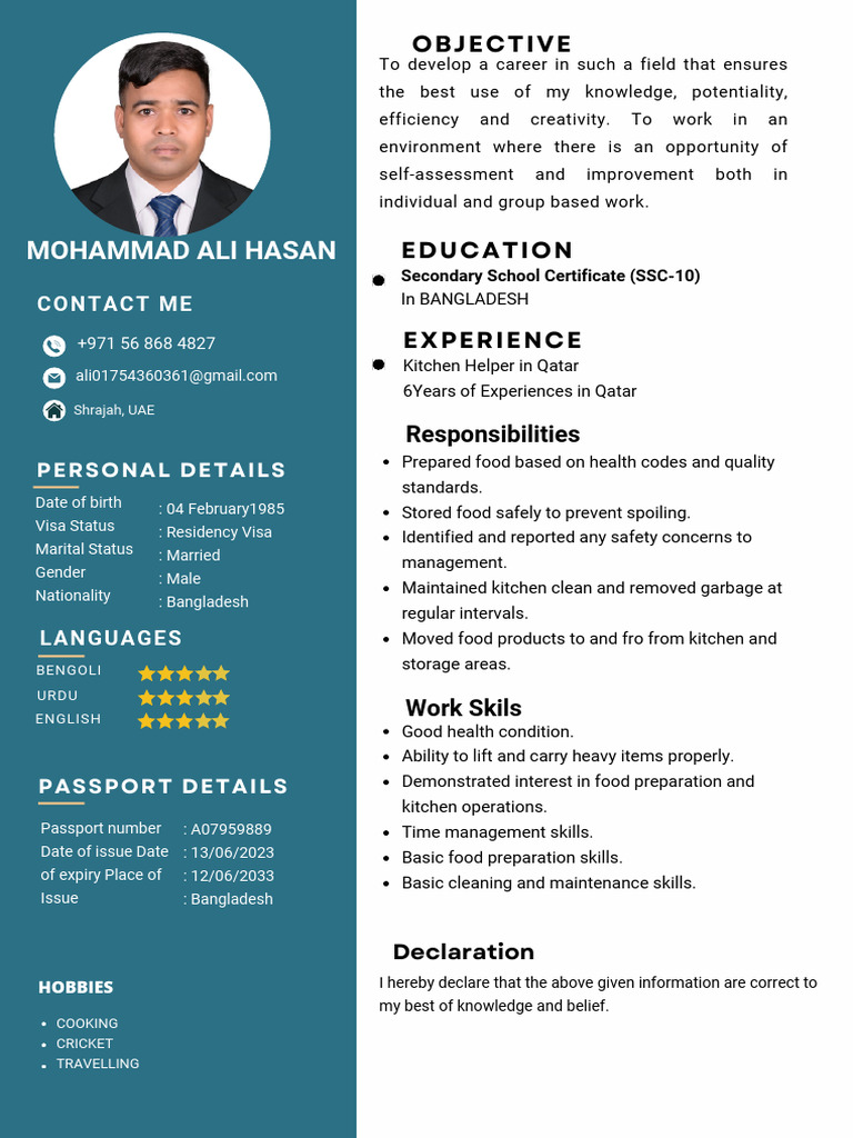 Bangladesh Standard CV Format | PDF