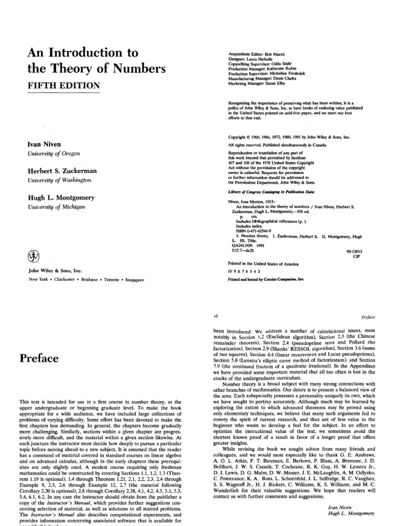 Text Book1-Ivan Niven-AN INTROD | PDF