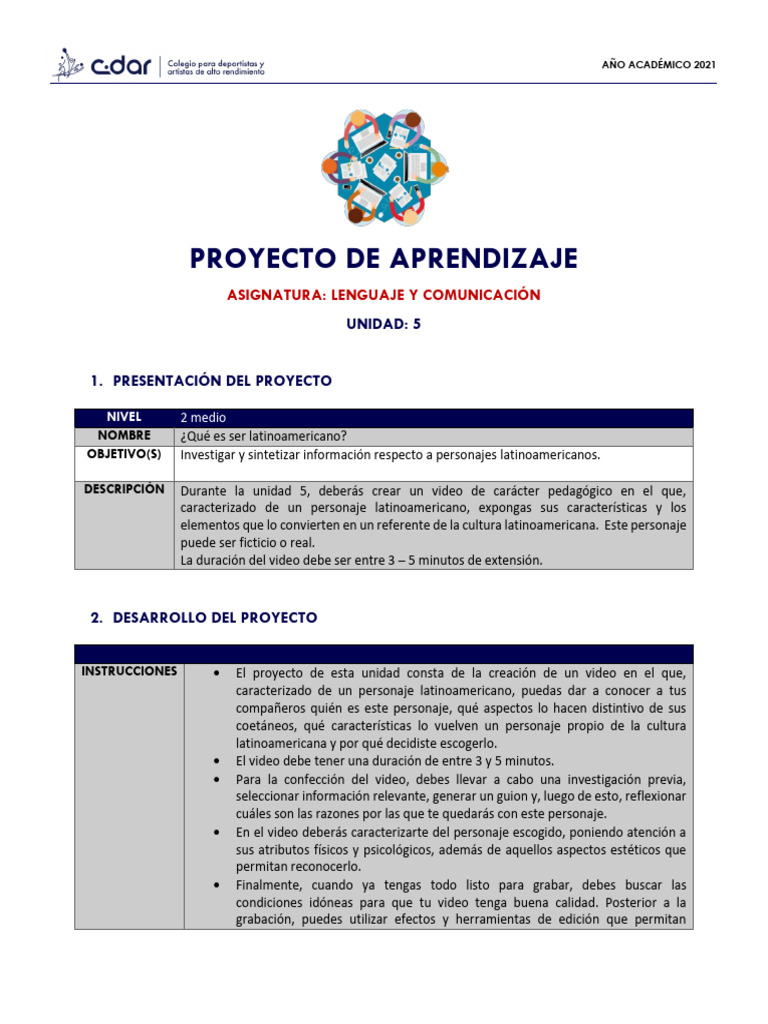 Proyecto U5 Qué Es Ser Latinoamericano | PDF | America latina | Evaluación