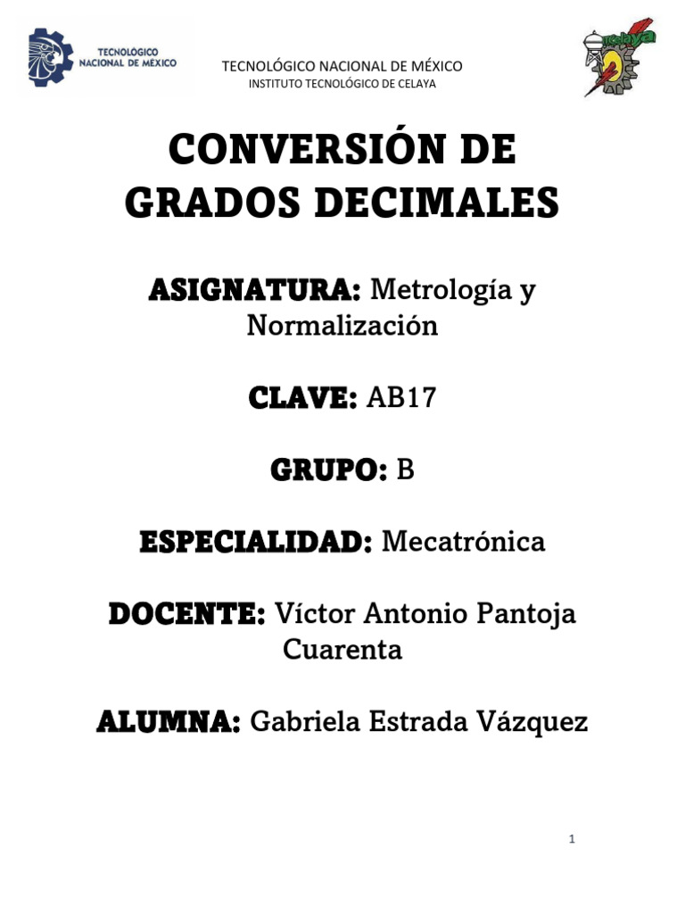 Conversion de Grados Decimales | PDF | Métodos y materiales de enseñanza