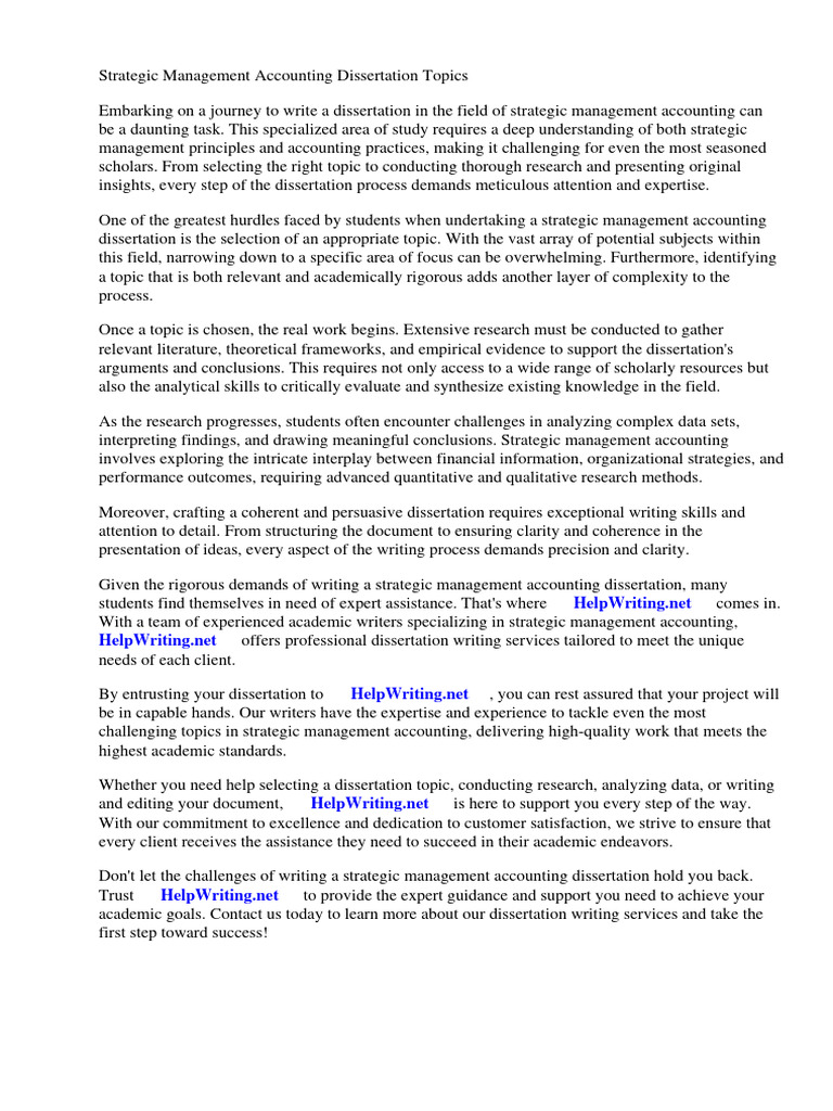 Strategic Management Accounting Topics | PDF | Strategic Management ...
