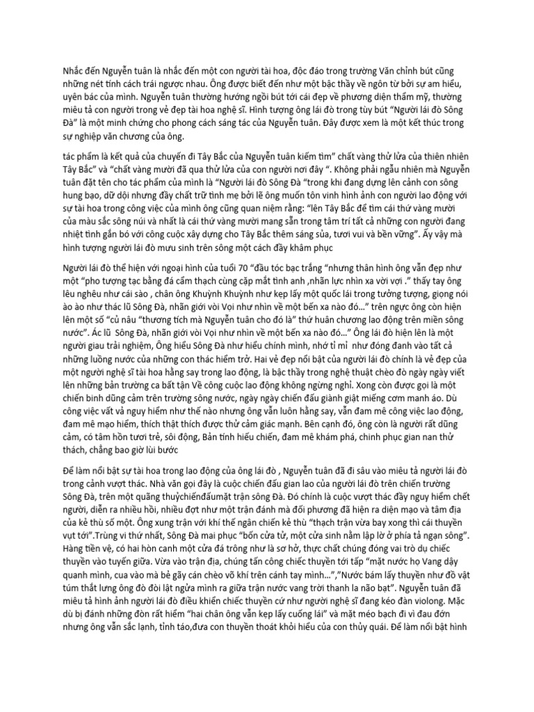 Phan Tich Ve Dep Cua Ong Lai Do | PDF