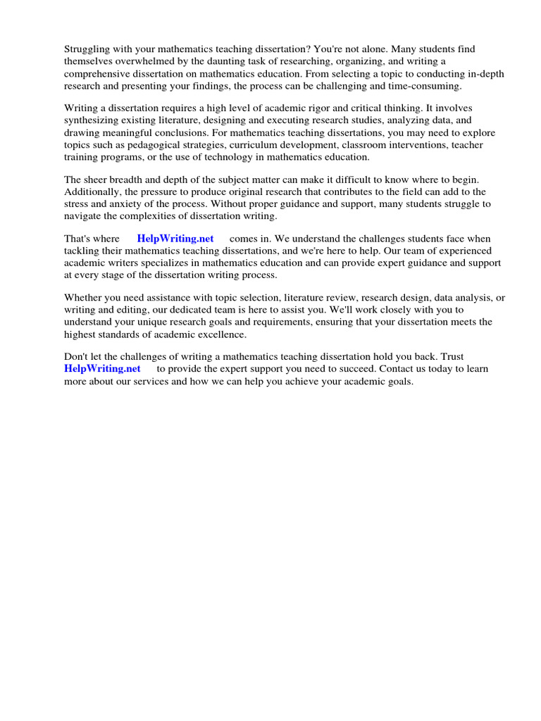 Maths Teaching Dissertation Ideas | PDF