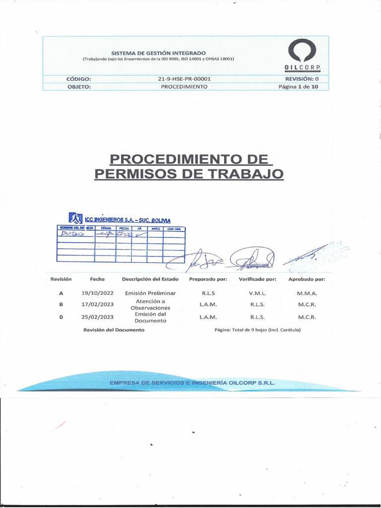 Permiso de Trabajo Firma | PDF