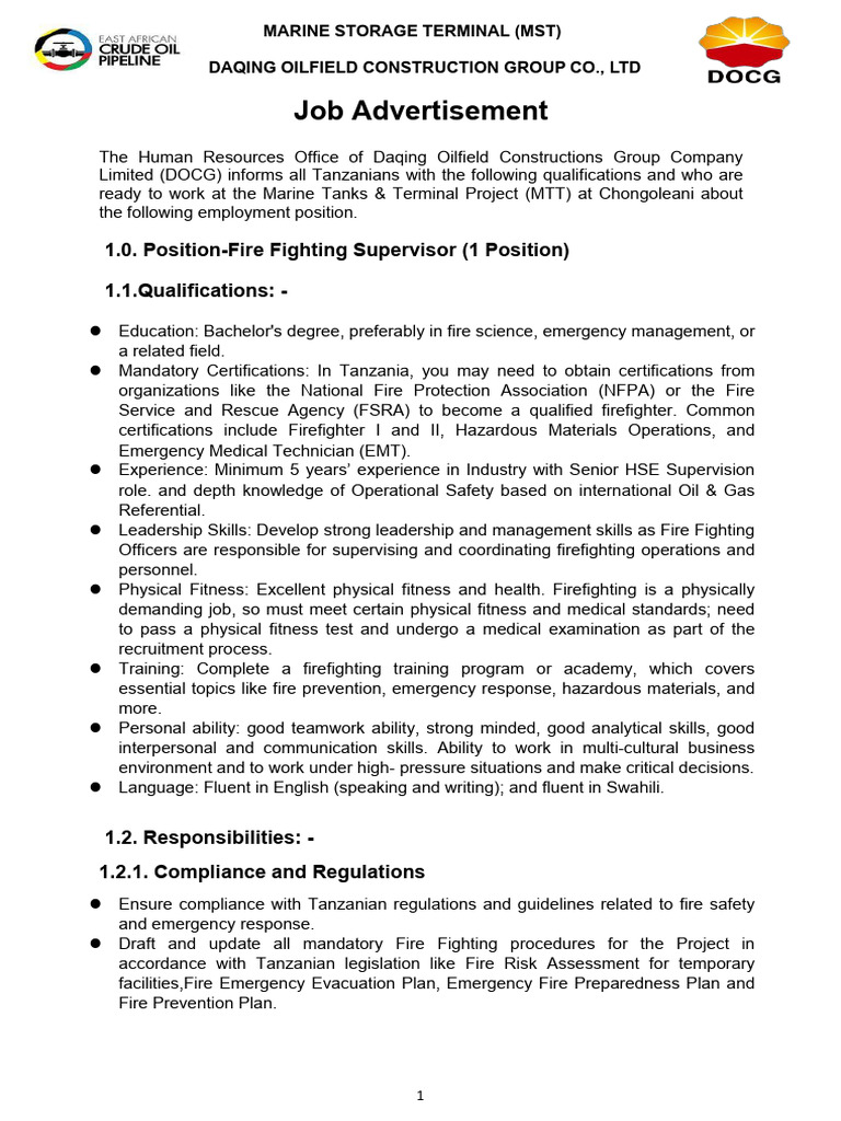 Firefighting Supervisor Job Ad | PDF | Fire Safety | Emergency Management