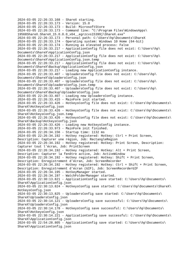 ShareX-Log-2024-03 | PDF | Keyboard Shortcut | Command Line Interface