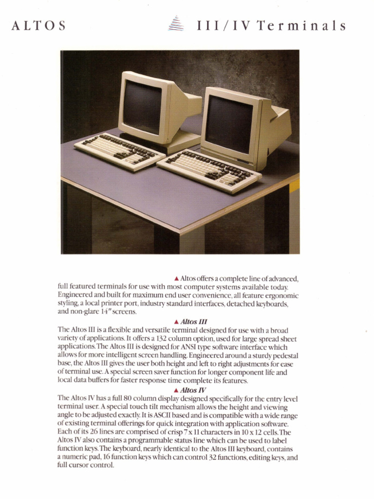 Altos III IV Terminals Ad | PDF