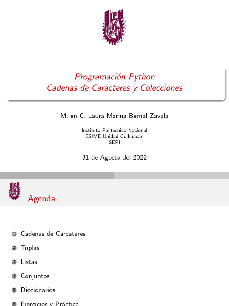 Estructuras Python - Maestria IPN | PDF | Python (lenguaje de ...