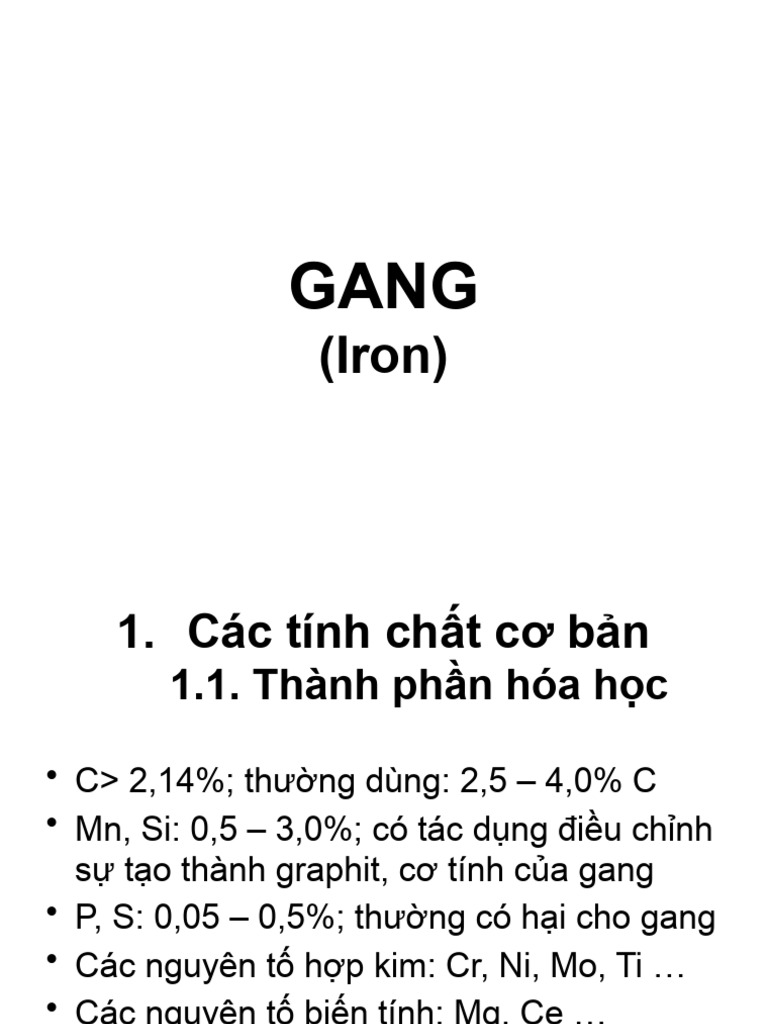 Chương 7.1 Thép Và Gang - Gang | PDF