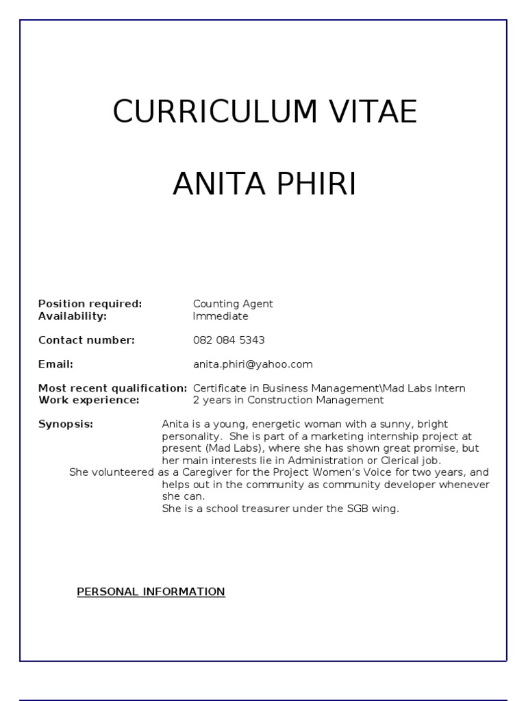 Anita CV | PDF