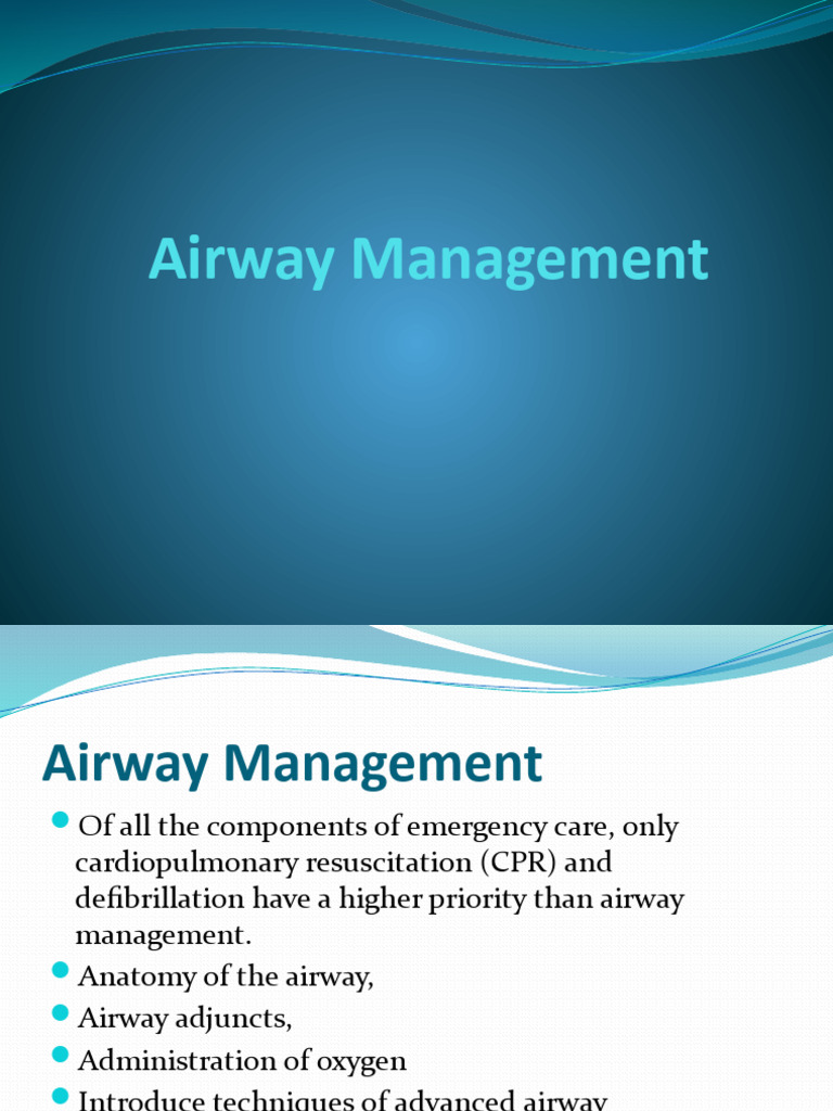 CH - 3 Airway Management | PDF | Medical Specialties | Clinical Medicine