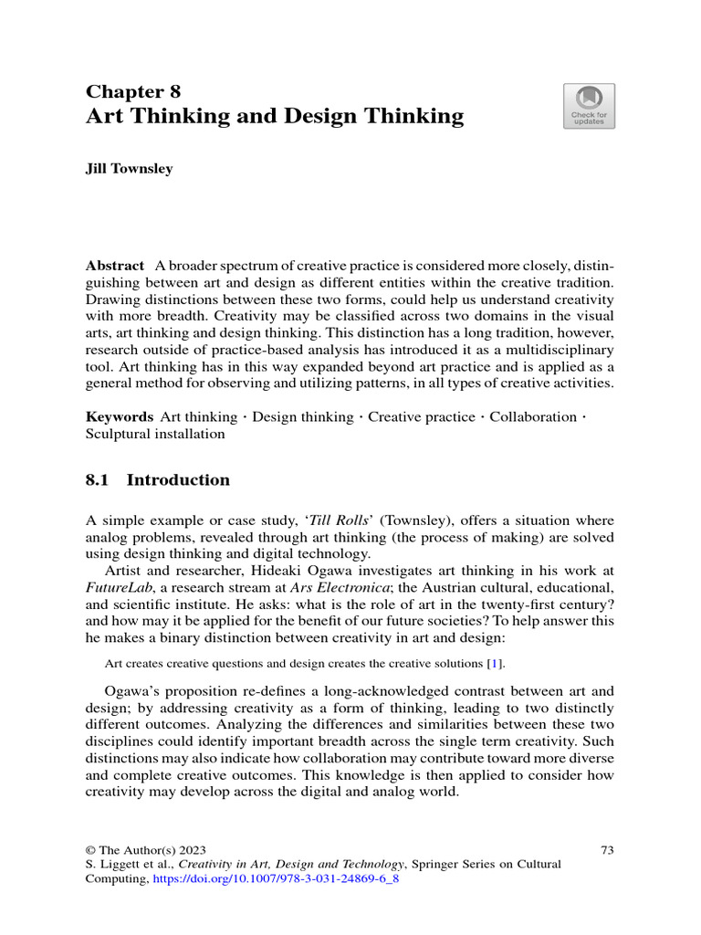 Art Thinking and Design Thinking | PDF | Design Thinking | Creativity