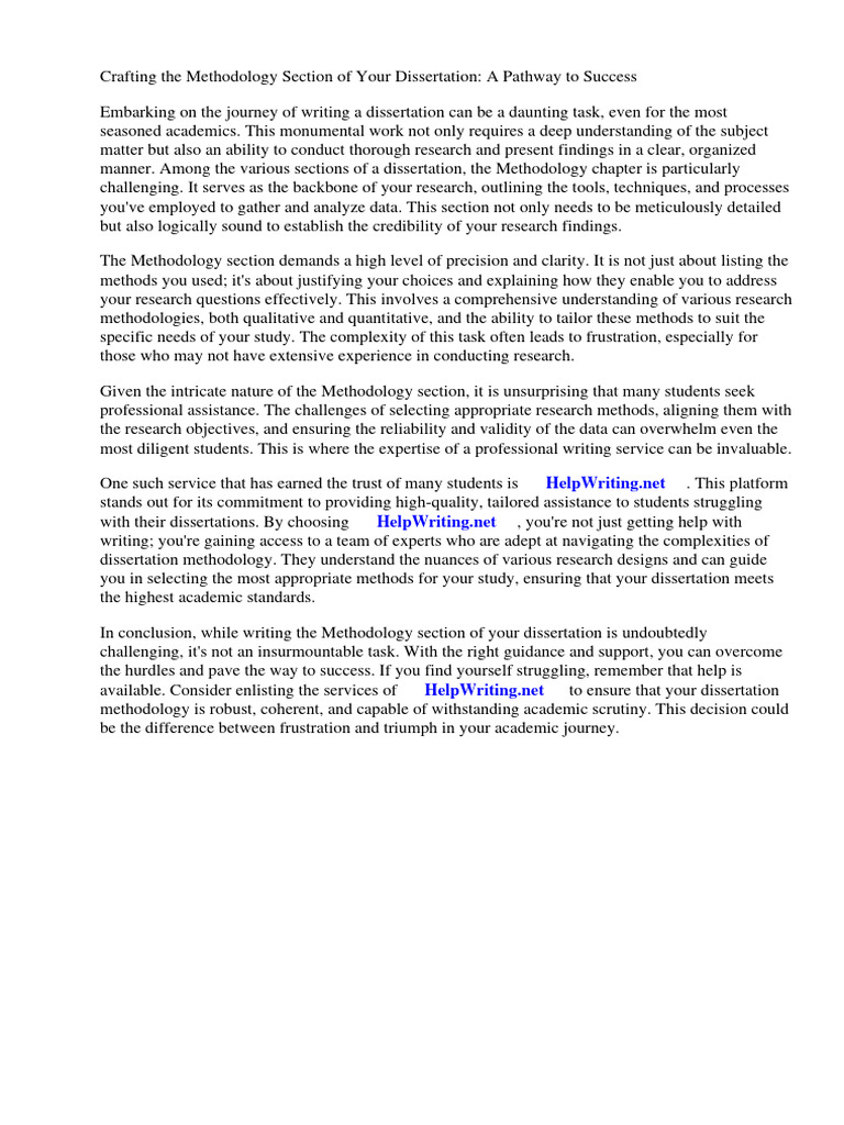 How To Write Methodology Section in Dissertation | PDF | Methodology ...