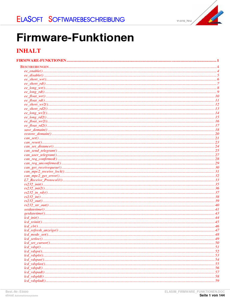 Firmware Functions Overview | PDF | Teaching Methods & Materials ...