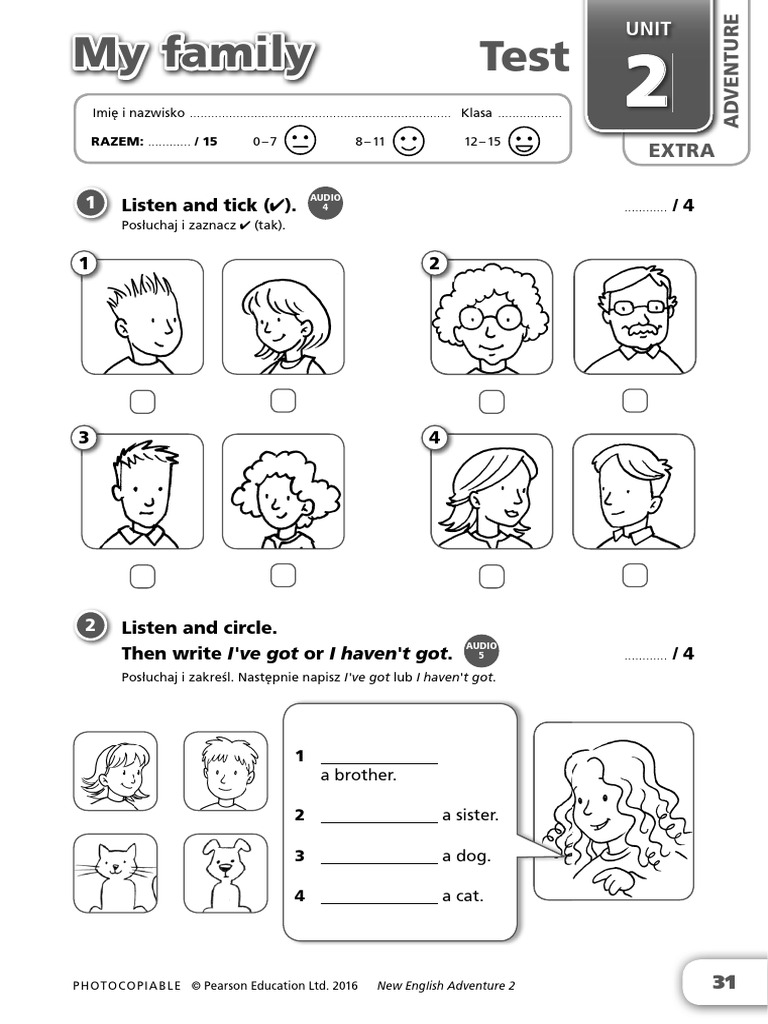 My_Family_Test_EXTRA_ADV_Unit_2 | PDF